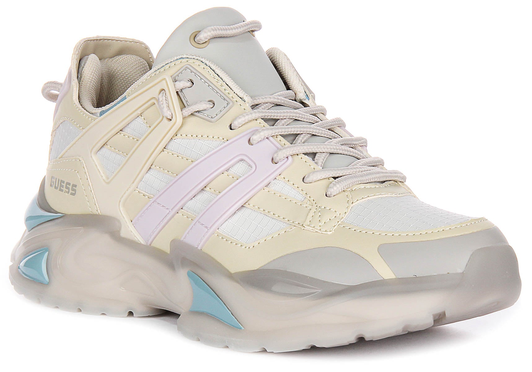 Guess Fltbelele12 Belluna In Beige For Women | Lace Up Lettering ...