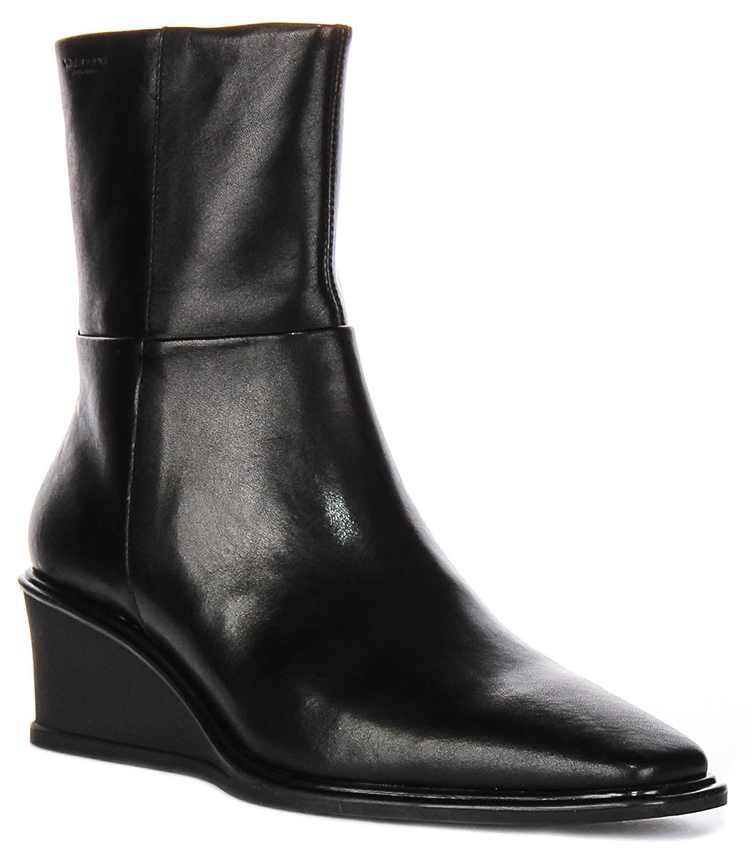 Vagabond Aino In Black For Women | Wedge Pointed Ankle Boots – 4feetshoes