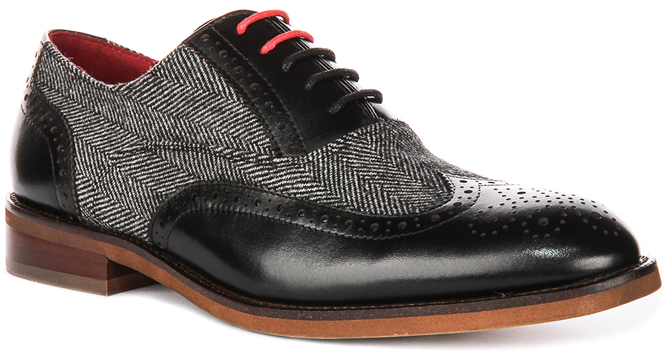 JUSTINREESS England Albert In Black | Men’s Brogue Leather Canvas ...