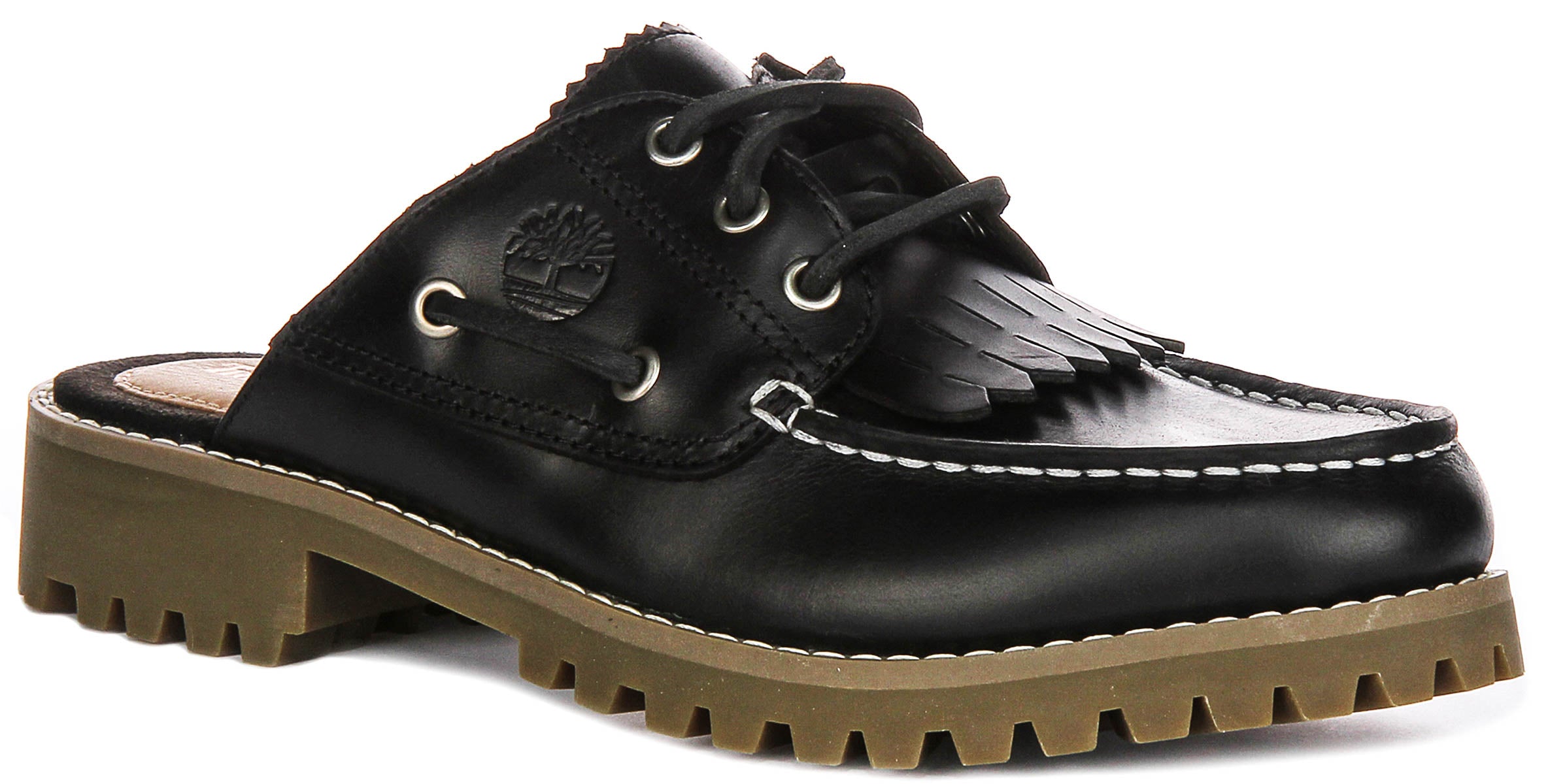 Timberland A4198 Black For Women | Noreen Mule Tassle Boat Shoes ...