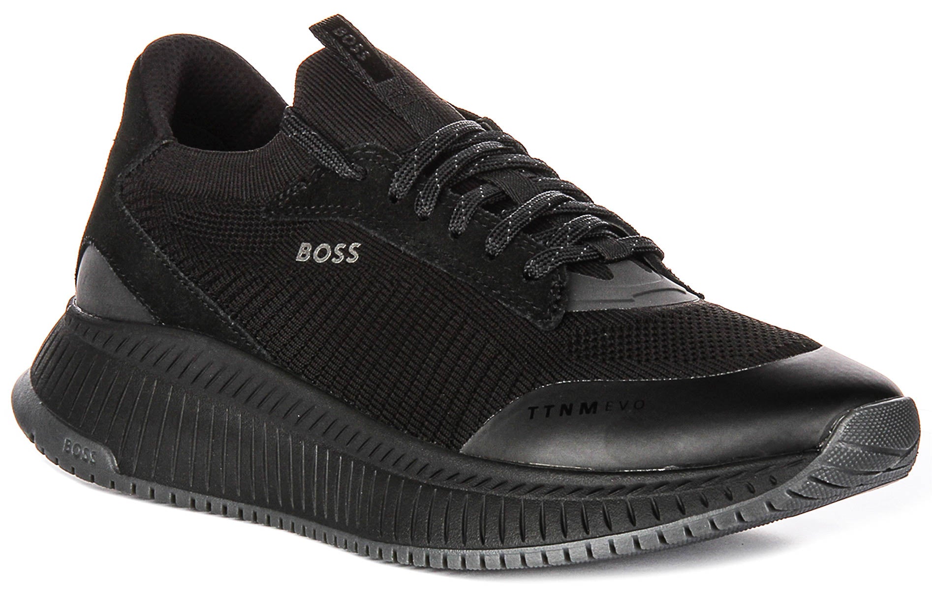 Boss Ttnm Evo Slon In Black For Men | Hugo Boss Lace up Trainers ...