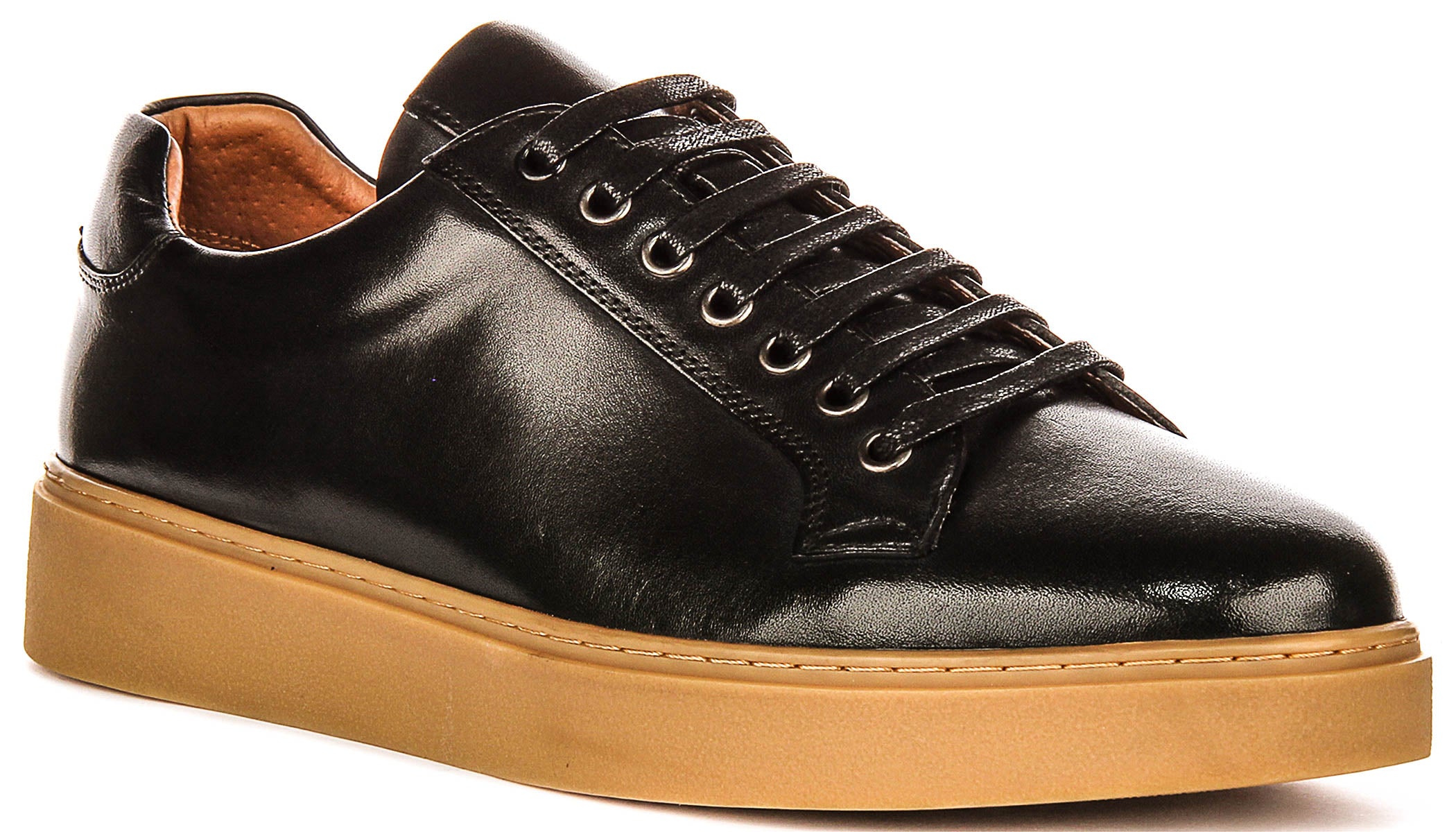 Justinreess England Anthony In Black For Men | Leather Trainers ...