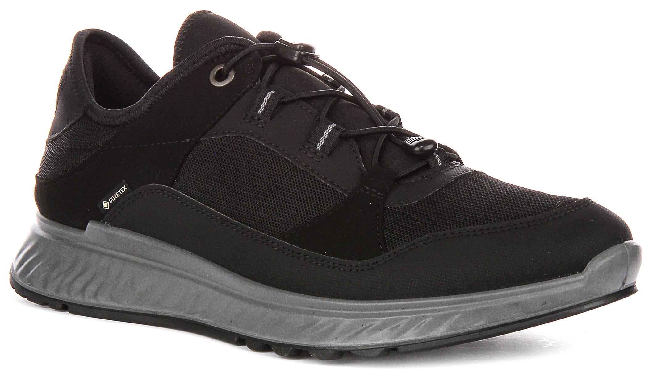 Ecco Exostrike Mens Black | Waterproof Gore Tex Lace Up Trainers ...