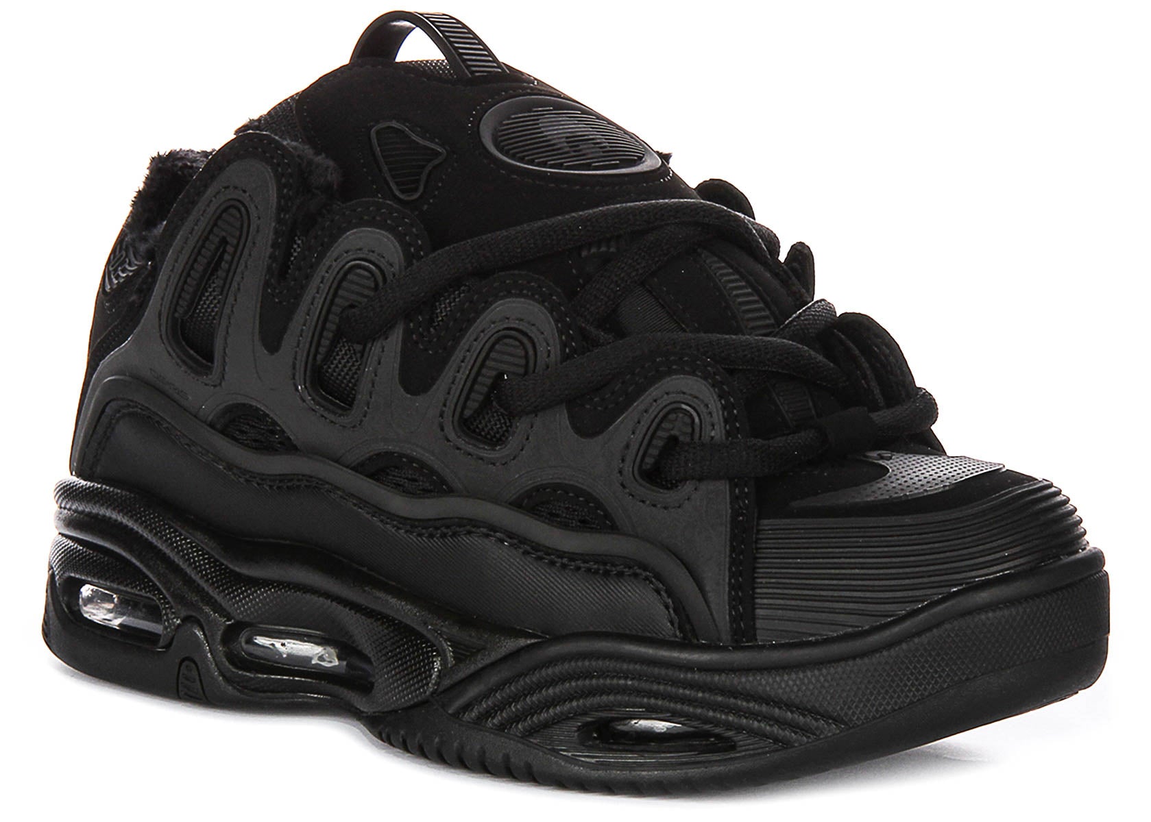 Osiris D3 2001 In Black Black For Men | Chunky Sole Lace Up Skate Shoe ...