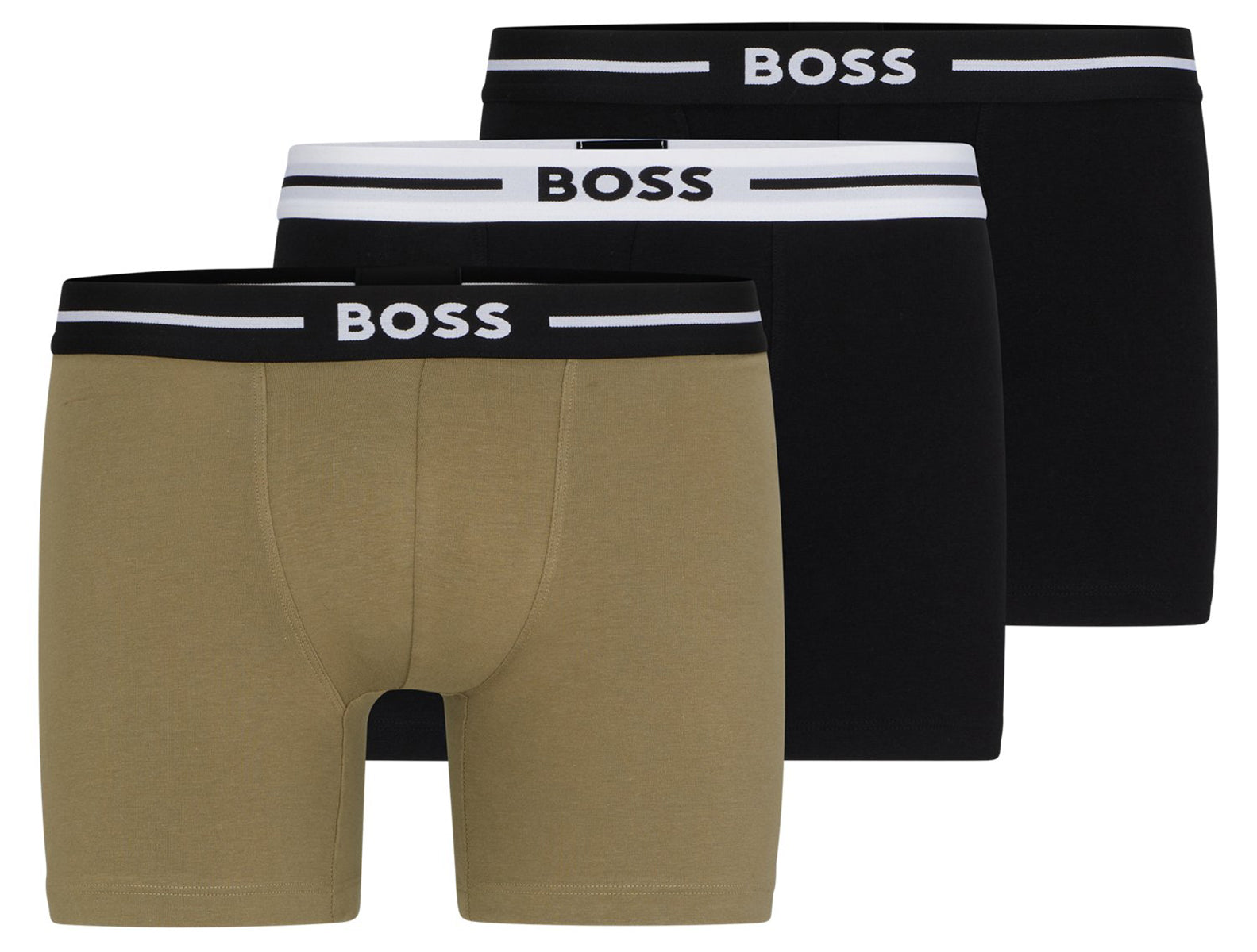Boss Boxer Bold In Black Olive For Men 3 Packs | Hugo Boss Trunks ...