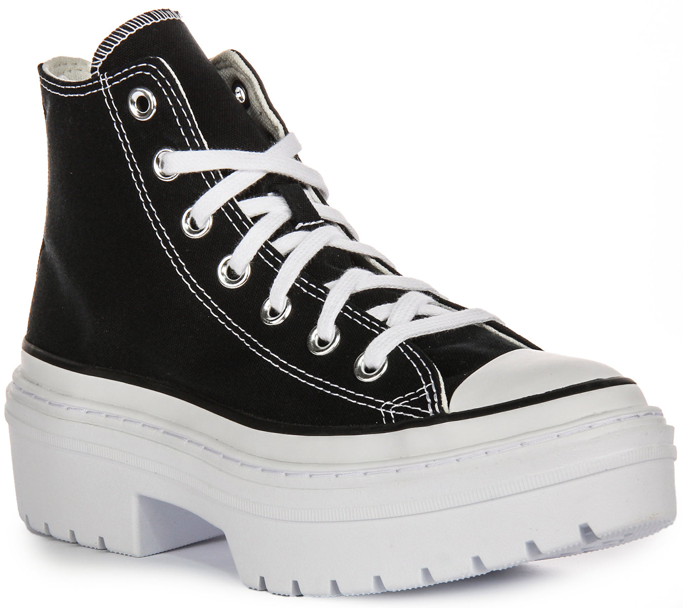 Converse A08258C Lugged Heel In Black White For Women | Platform ...