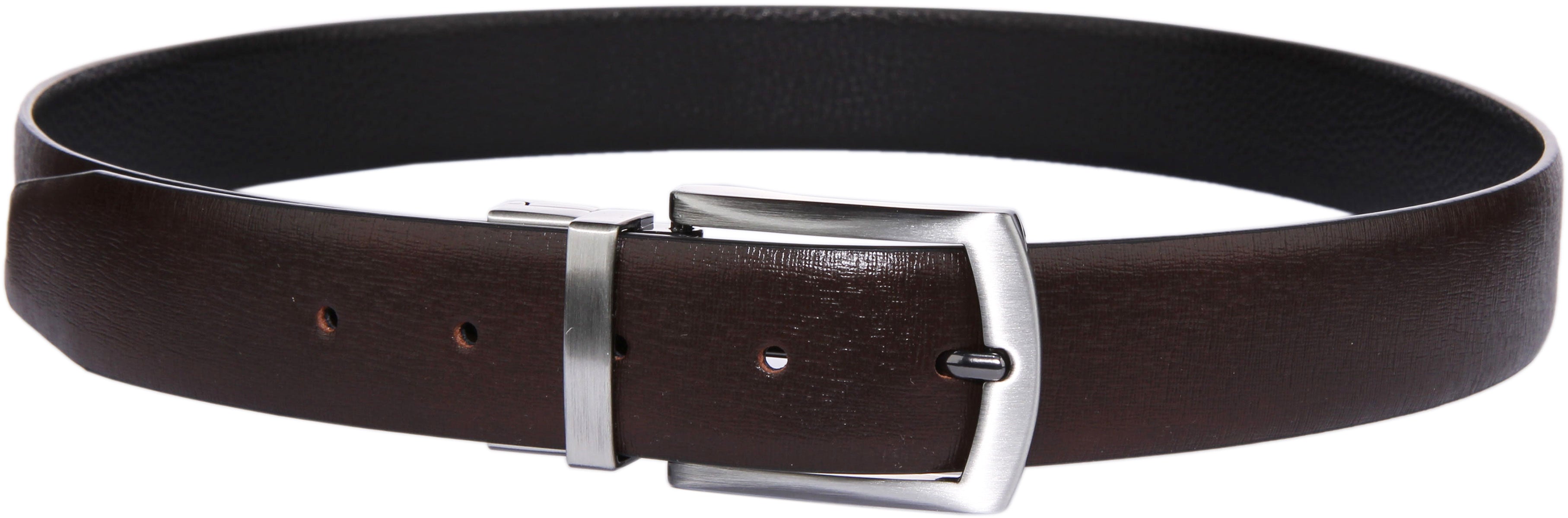 JUSTINREESS Mens Leather Belt Brown Black | Reversible Belts – 4feetshoes