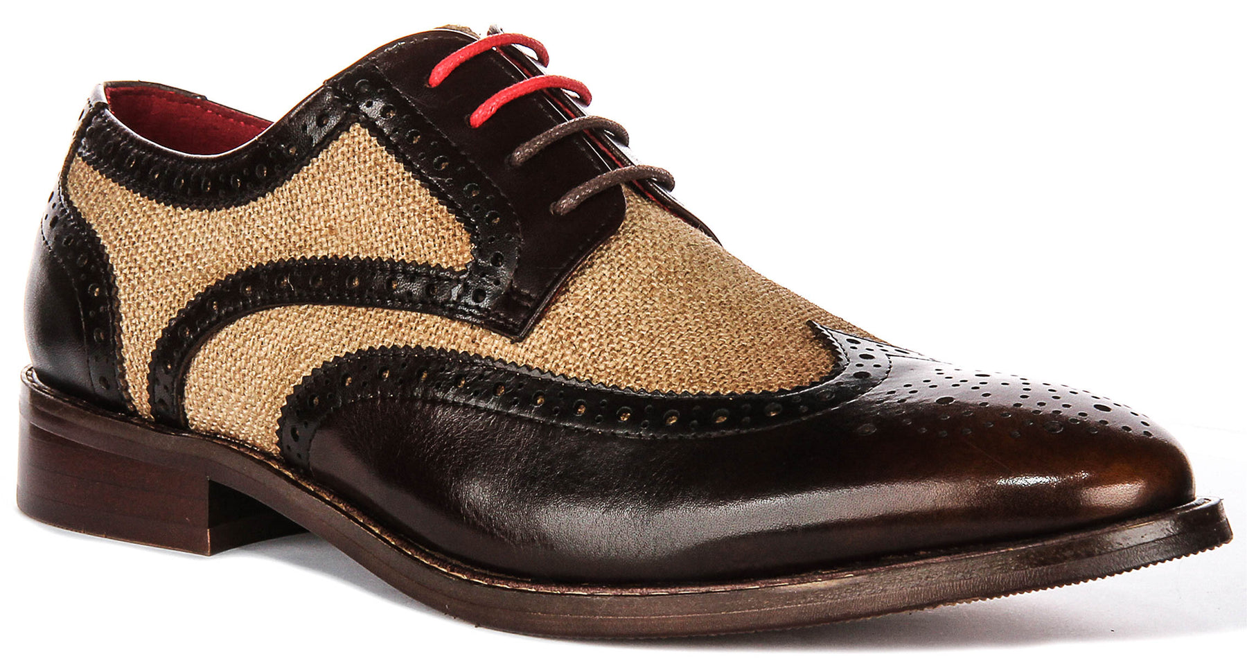 Justinreess England Cole In Brown For Men | Burnised Brouge Oxford ...