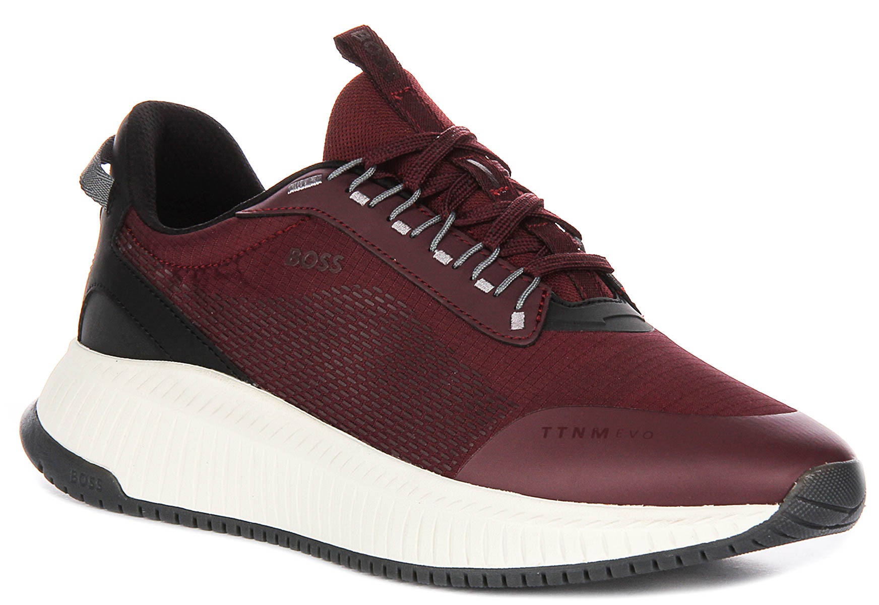 Boss Ttnm Evo Runn Rsth In Burgundy For Men | Hugo Boss Trainers ...