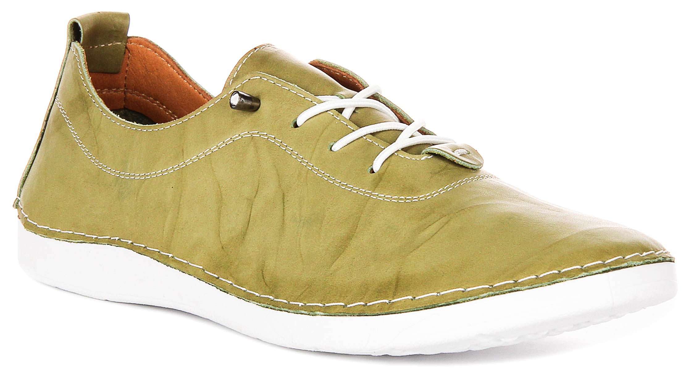 Justinreess England Harley In Green For Women | Leather Soft Feel Shoes ...
