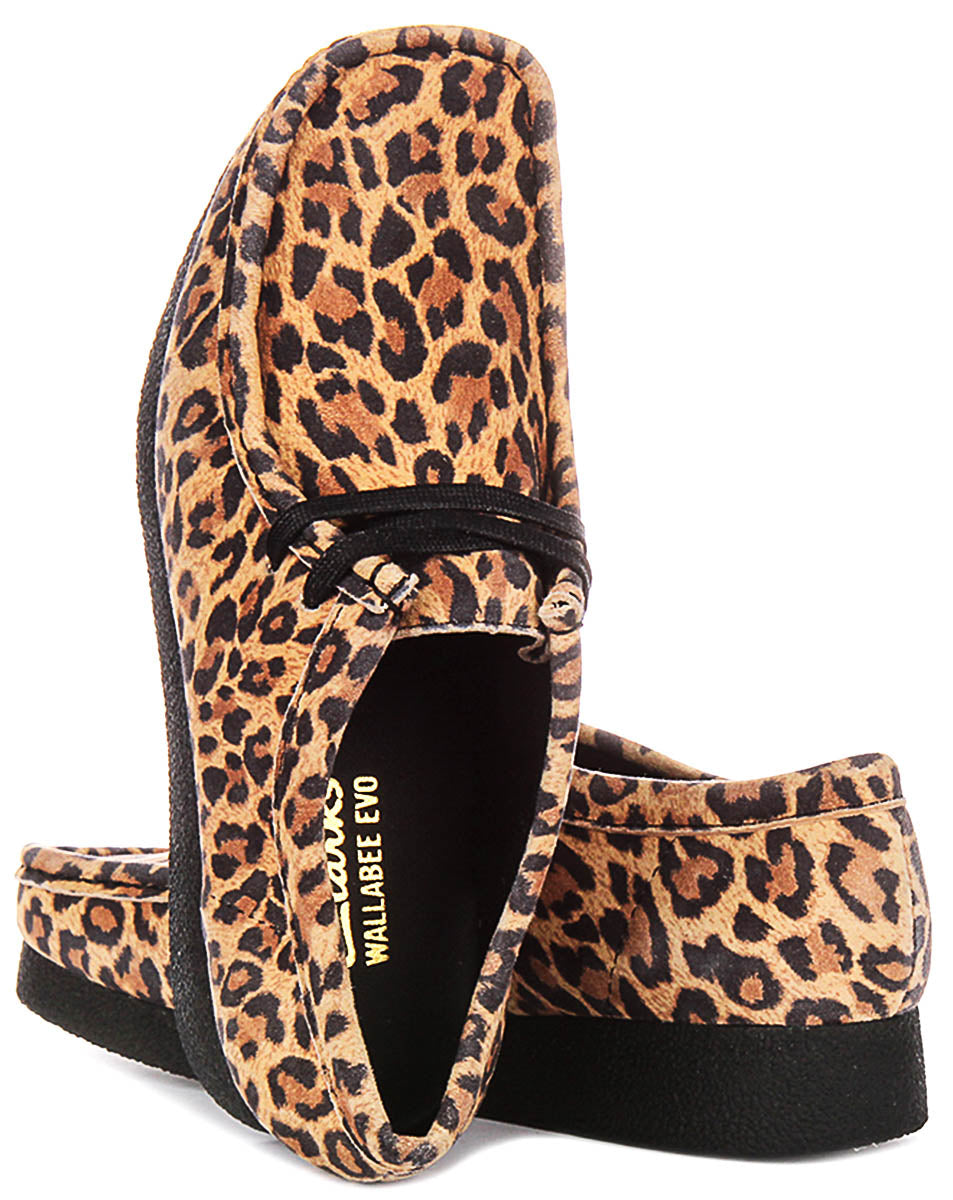 Clarks Wallabee Evosh In Leopard For Womens | Leopard Crepe Shoes ...