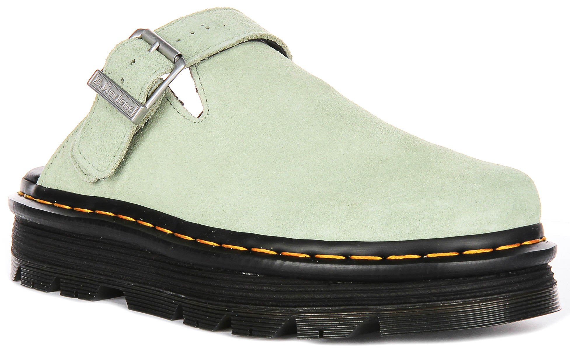 Dr Martens Zebzag Mule In Sage Green For Women | Suede Platform Clogs ...