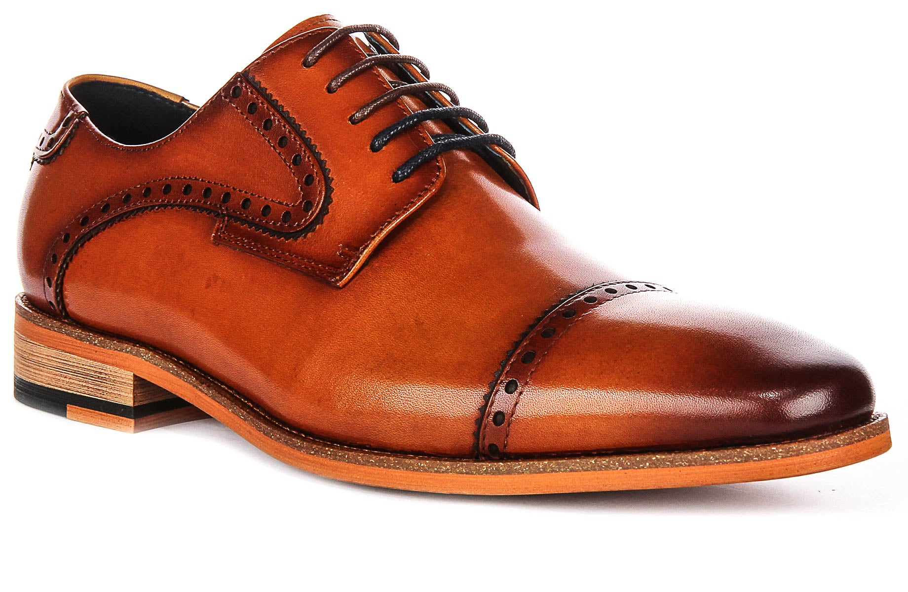 Justinreess England Jenson In Tan For Men | Leather Brogue Oxfords ...