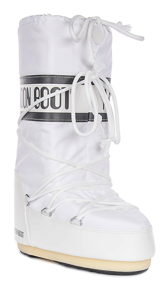Moon Boot Icon Nylon In White For Women | Snow Boots – 4feetshoes