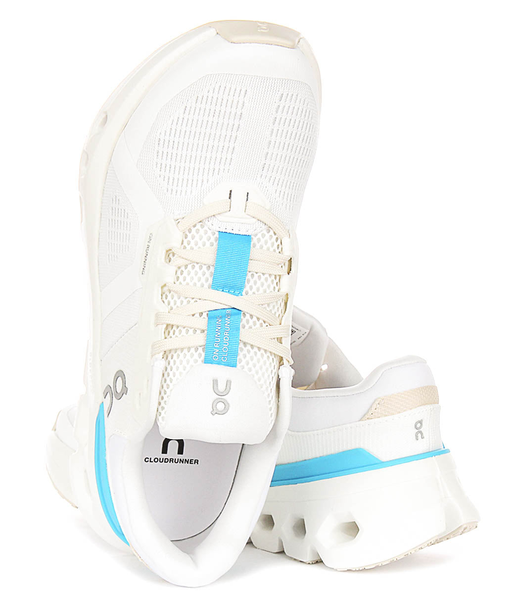 On Running Cloudrunner 2 In White Blue For Women | Trainers – 4feetshoes