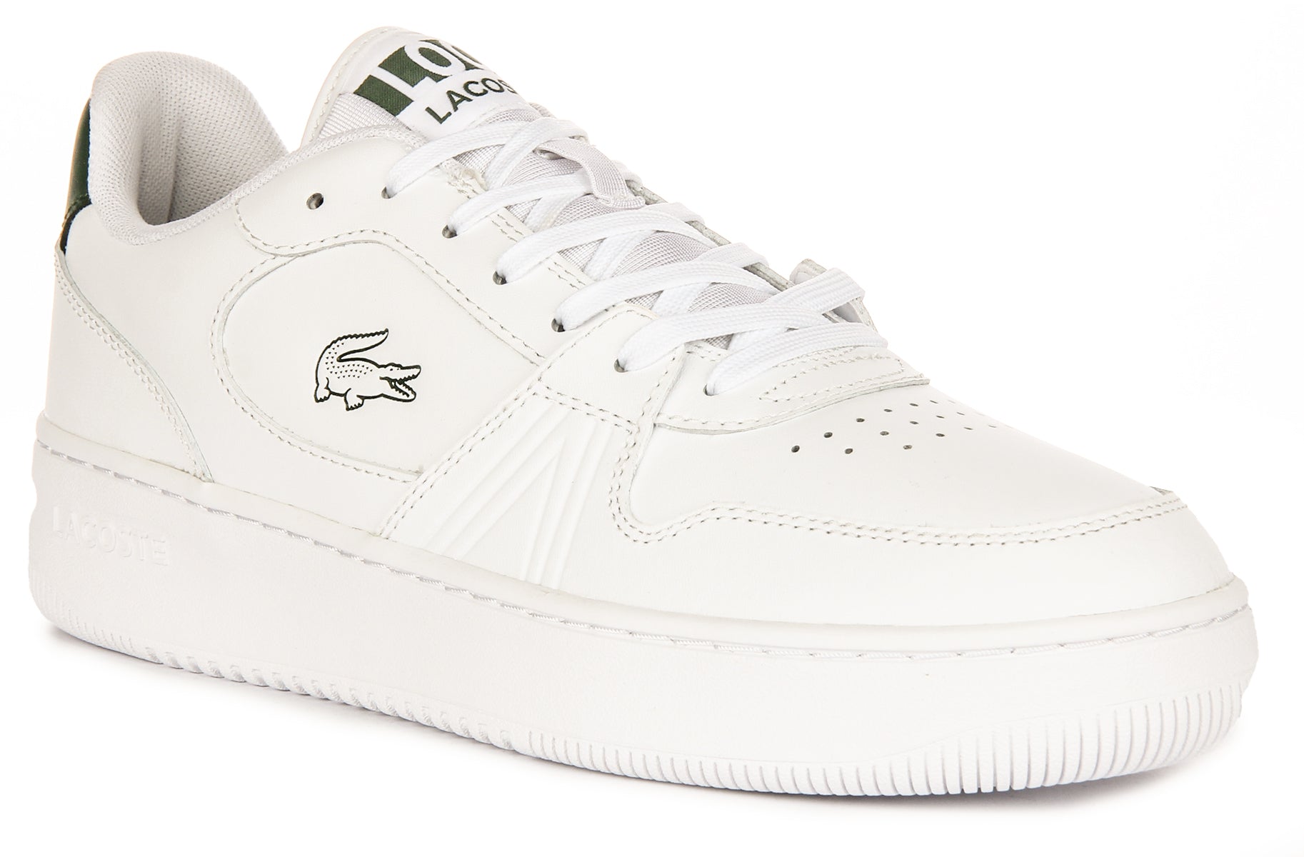 Lacoste L001 Set 224 In White Green For Men | Court Trainers – 4feetshoes