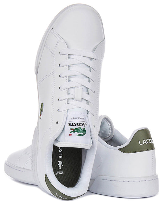Lacoste Carnaby Cup In White Green For Men | Lace Up Trainers – 4feetshoes