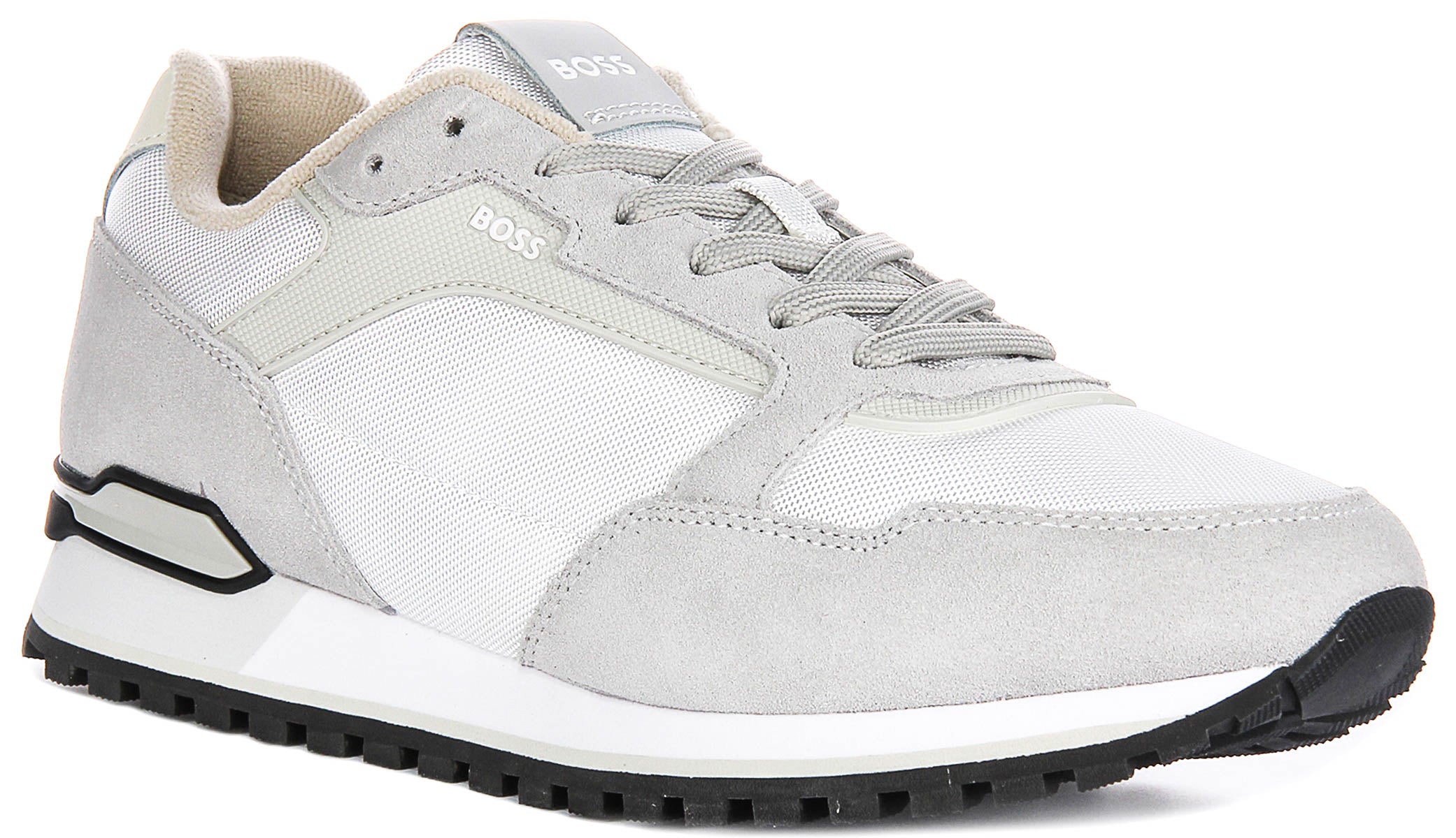 Boss Parkour L Runner In White Grey For Men | Hugo Boss Trainers ...