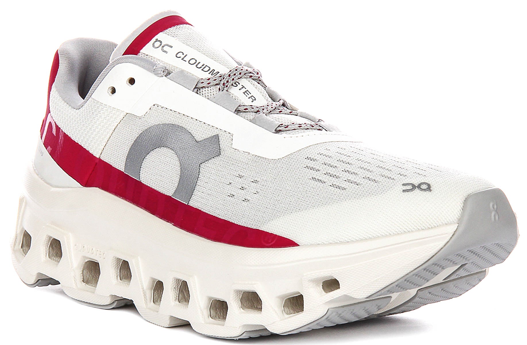 On Running Cloudmonster In White Pink For Women | Lace up Trainers ...