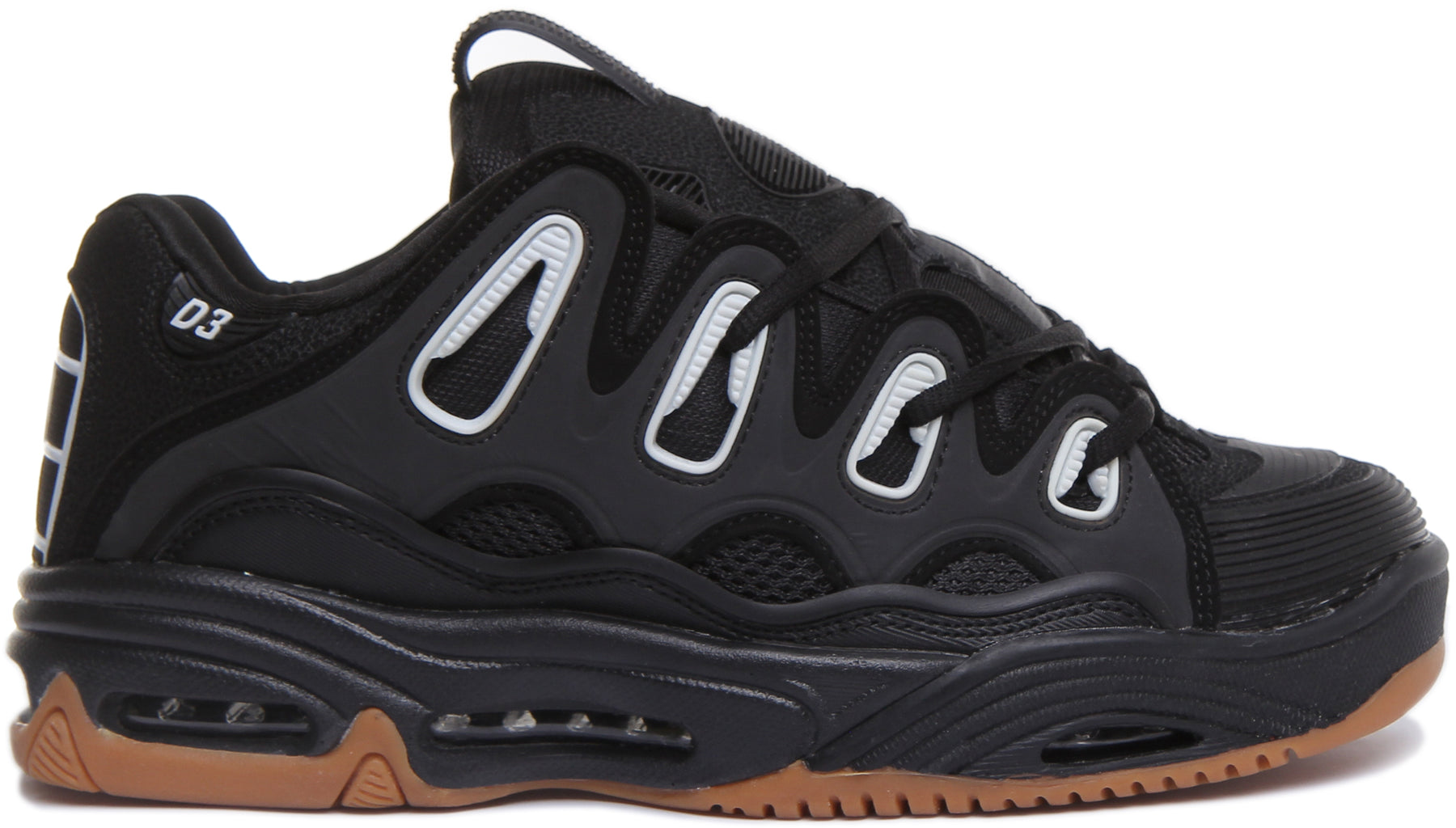 Osiris D3 2001 In Black For Men | Lace up Air Bag Chunky Trainers ...
