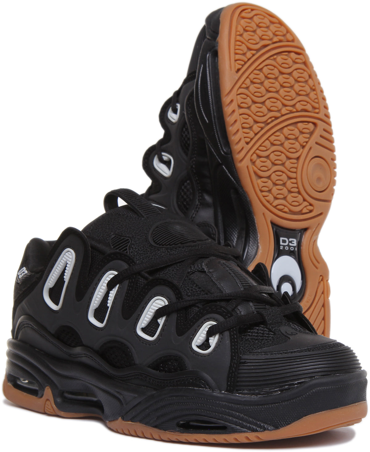 Osiris D3 2001 In Black For Men | Lace up Air Bag Chunky Trainers ...