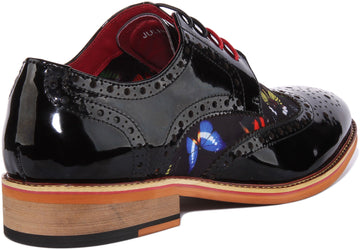 Justinreess England Julius In Black For Men |Butterfly Print Shoes ...