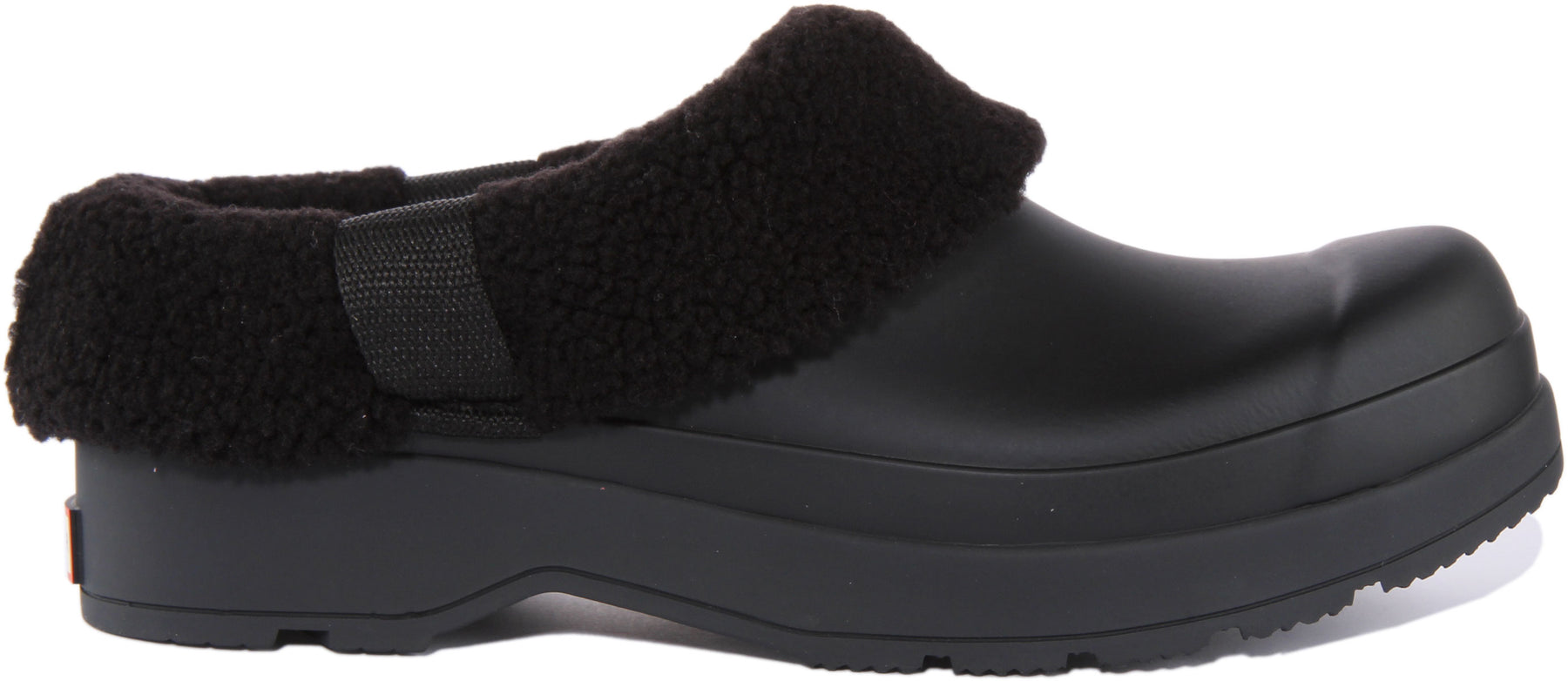 Hunter Play Insulated In Black For Men | Slip On Fleece Linned Clogs ...