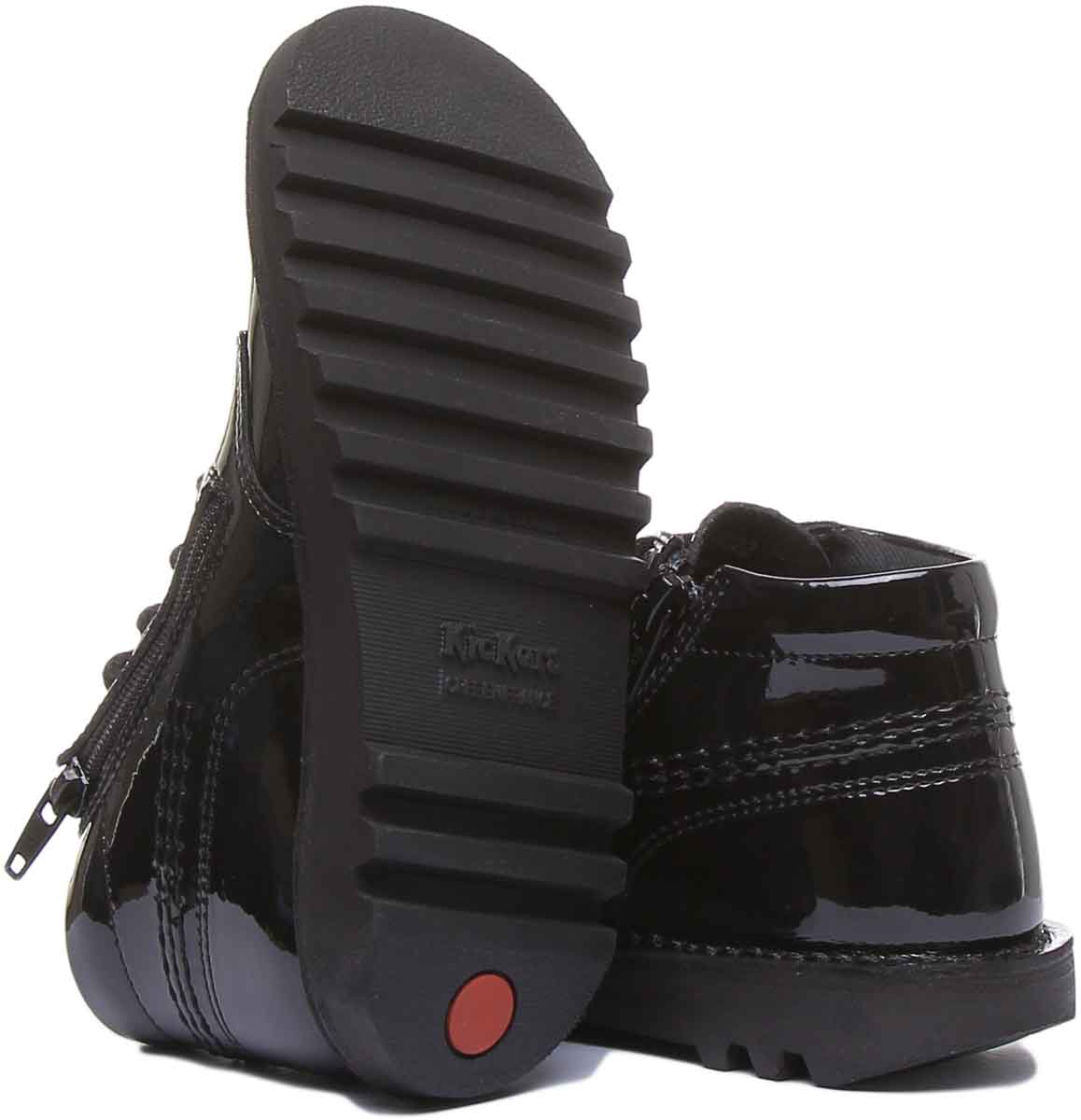 Kickers Kick Hi Zip In Black Patent in Junior Size UK 12.5 - 2.5 ...