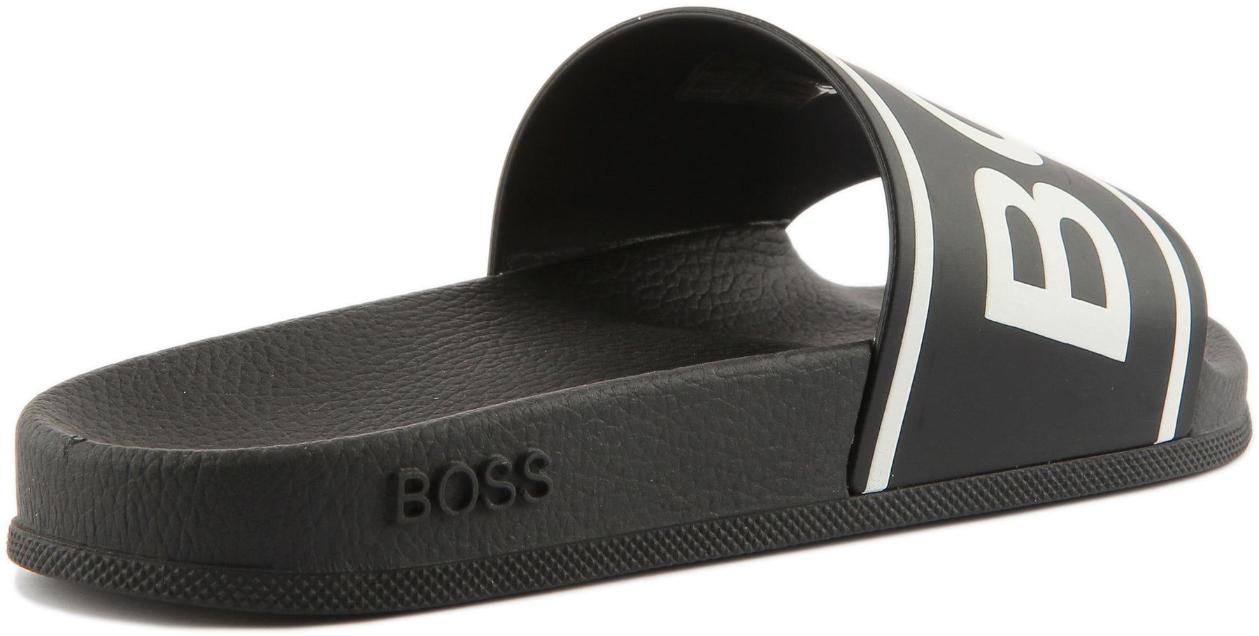 Boss Bay Sliders In Black White For Men | Hugo Boss Pool Sliders ...