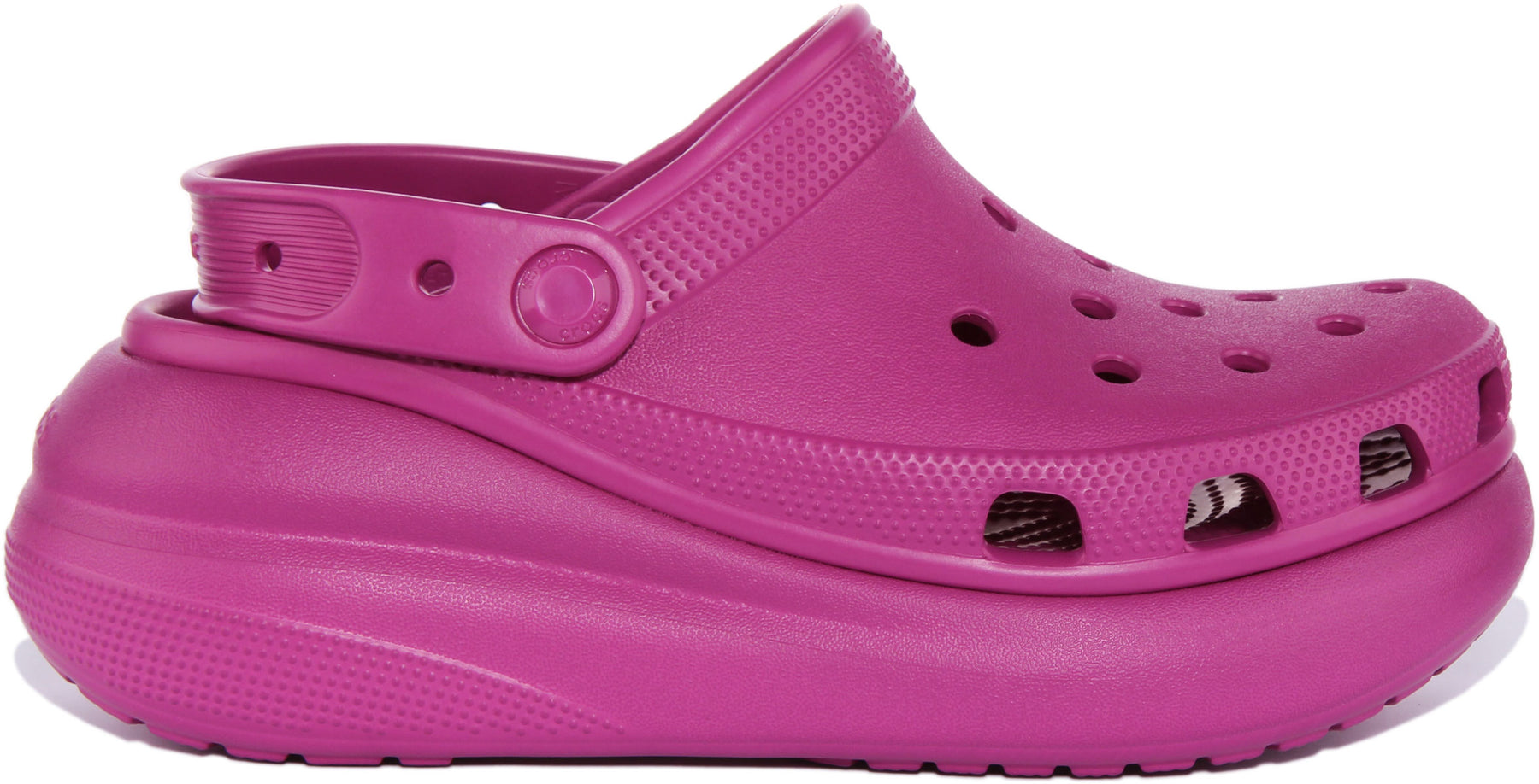 Crocs Classic Crush In Fuchsia | Curved Platform Croc Hot Pink Sandals ...