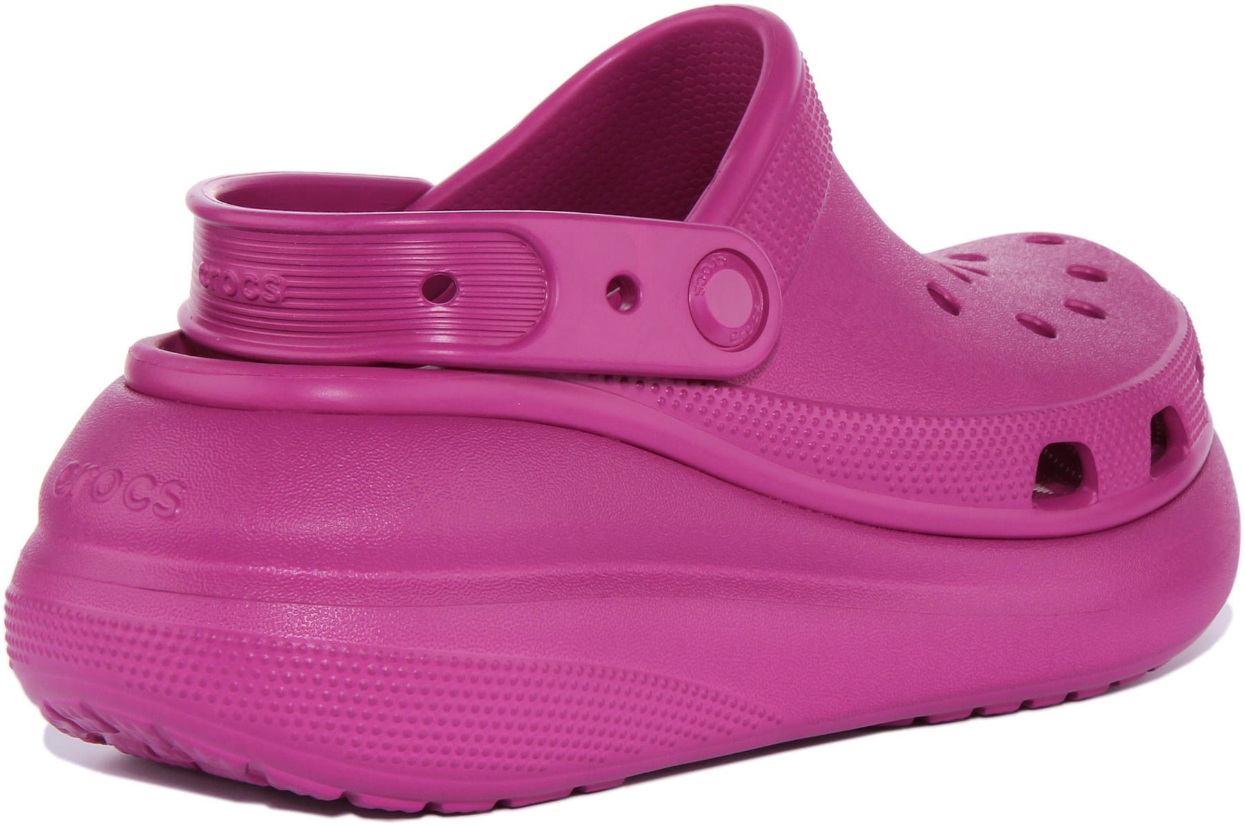 Crocs Classic Crush In Fuchsia | Curved Platform Croc Hot Pink Sandals ...