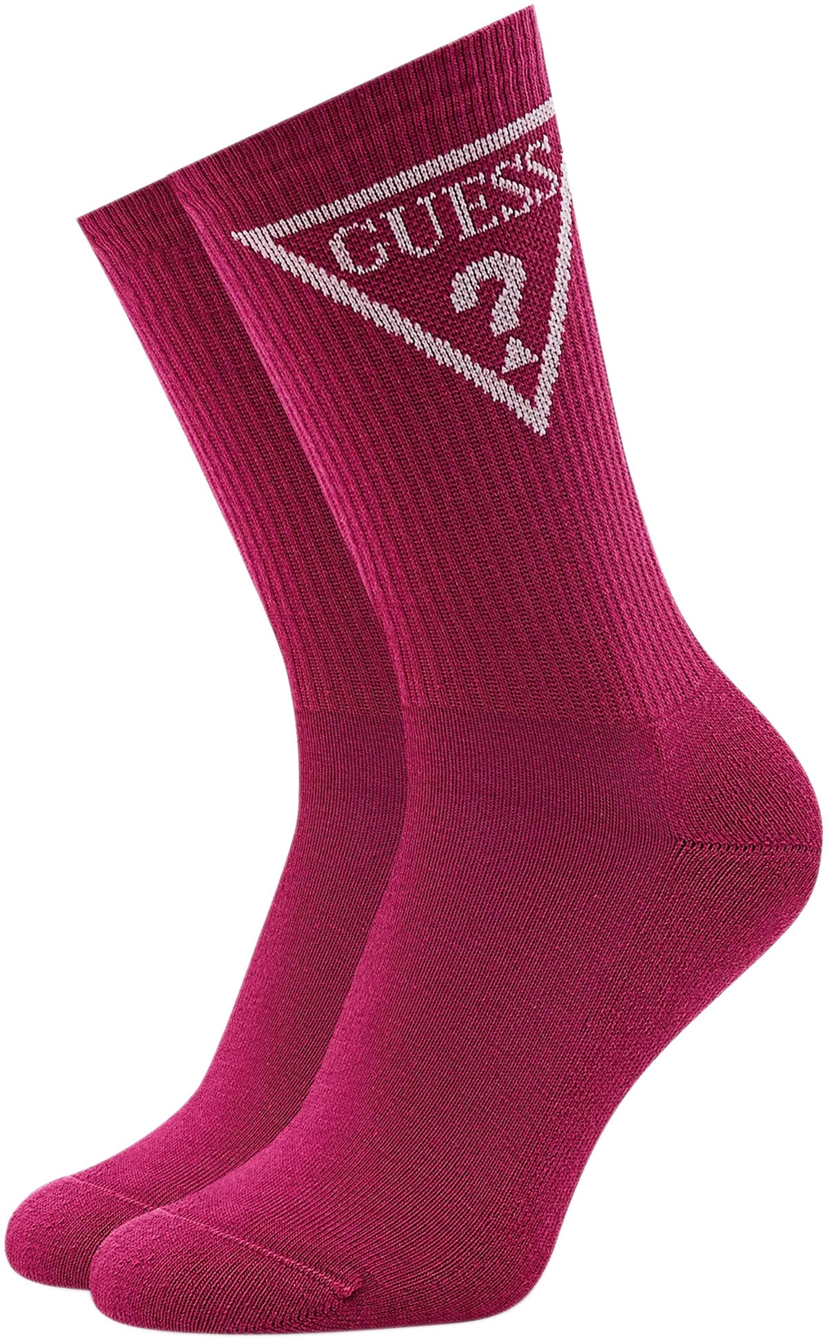 Guess Single Pair In Fuchsia For Women | Guess Branding Hot Pink Socks ...
