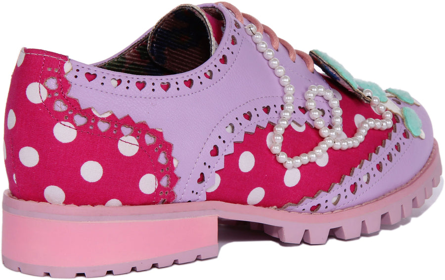 Irregular Choice Sockhop Sweetie In Lilac For Women | Brogues – 4feetshoes