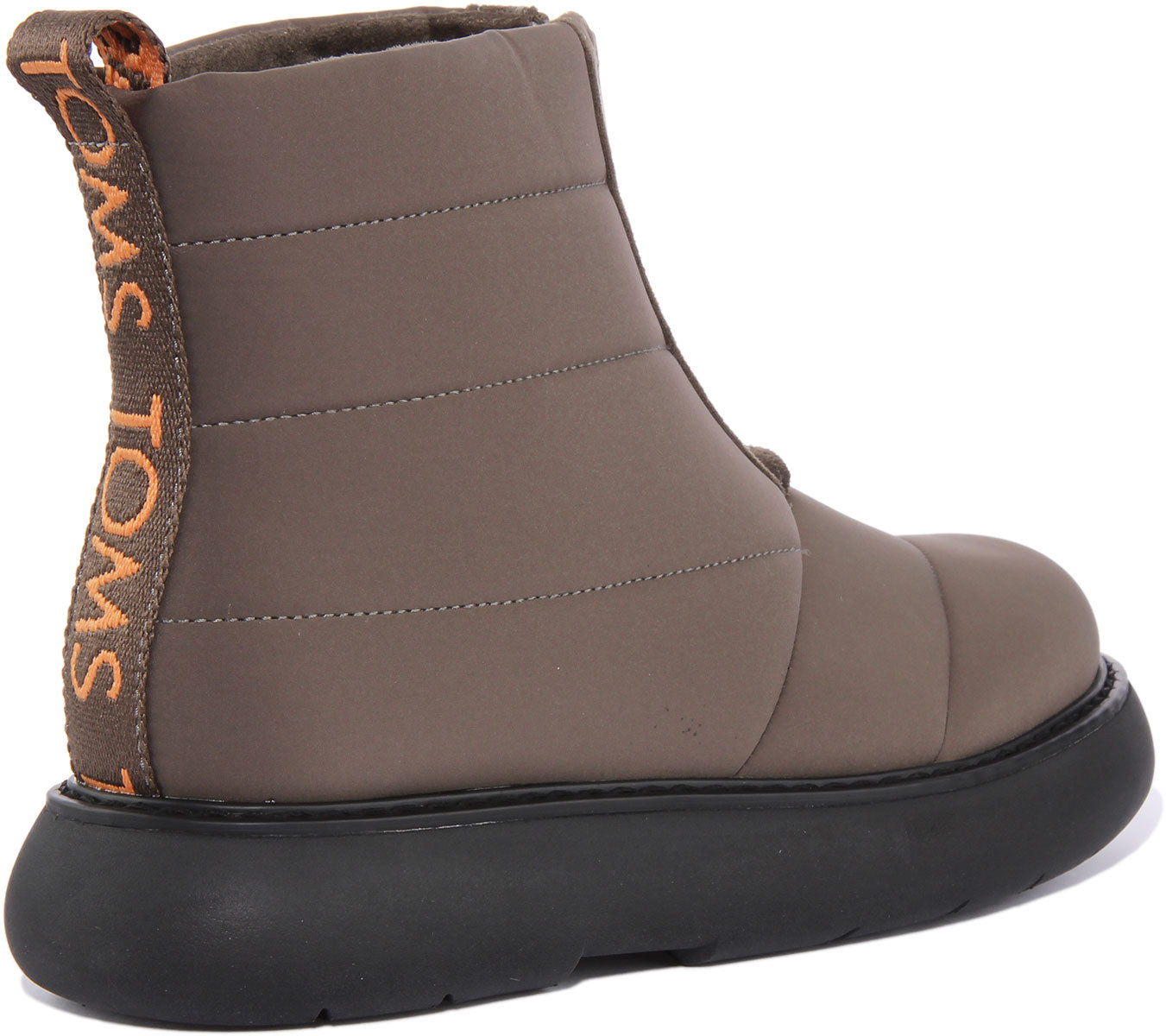 Toms Puffer Boot In Olive For Women | Quilted Nylon Front Zip Boots ...