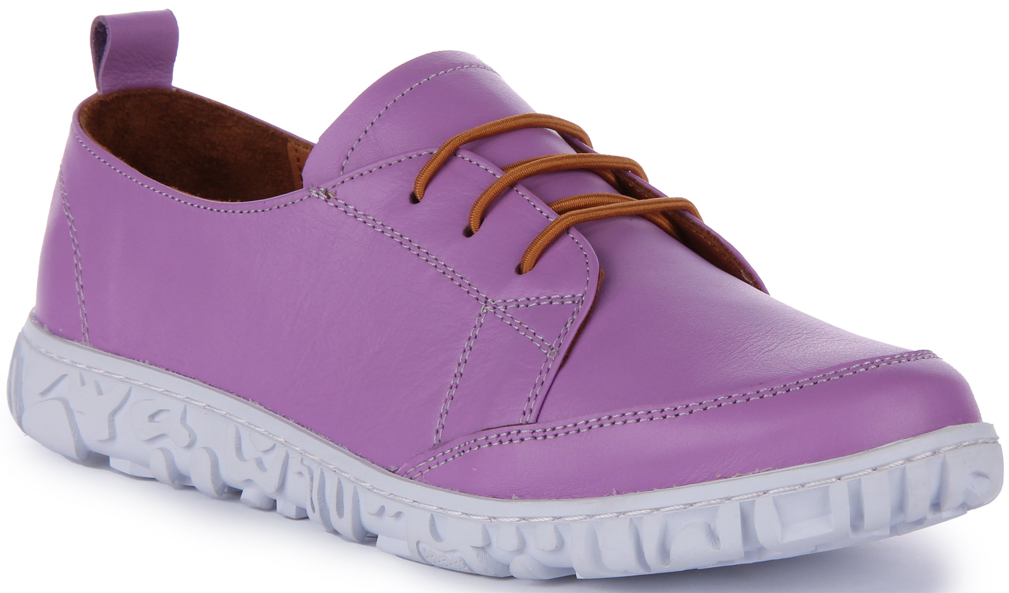 Womens Lace up Soft Comfortable Leather Shoes in Purple | Casual ...