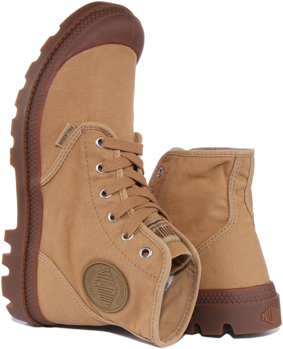 Palladium Pampa Hi In Sand Boots For Men | Lace up Canvas Boots ...