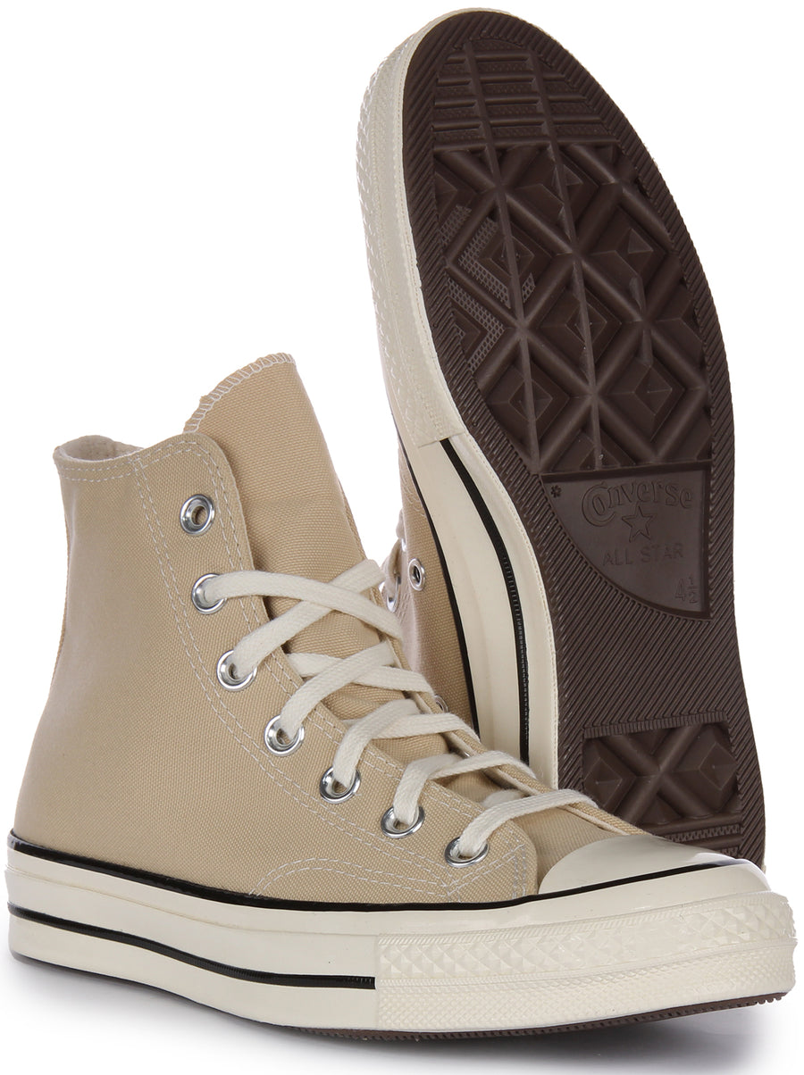 Converse A03446C Chuck 70 In Sand | Lace up High Top Trainers – 4feetshoes
