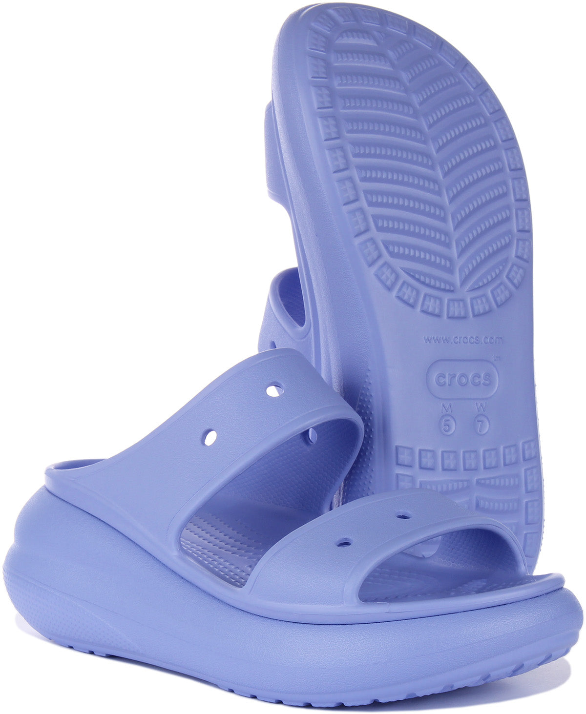 Crocs Classic Crush Jelly In Sky Blue | Womens Flatform 2 Bar Sandals ...
