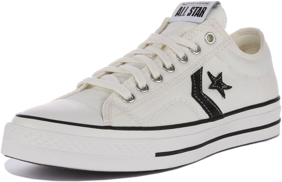 Converse A01608C Player 76 Vintage In White Black | Lace up Trainers ...